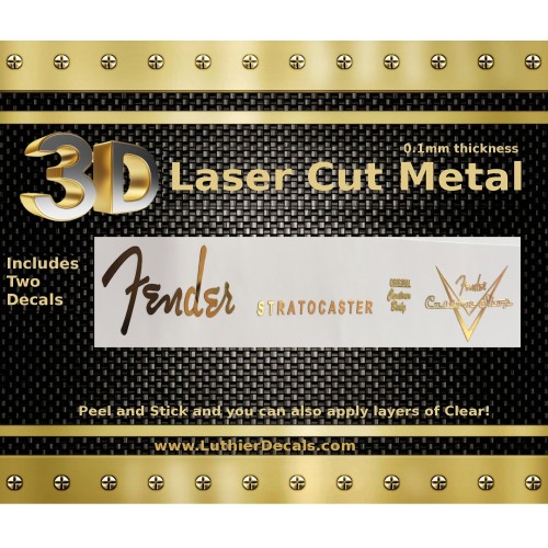 Guitar Decals Restoration Logos - Fender Stratocaster Guitar Decal 3D ...
